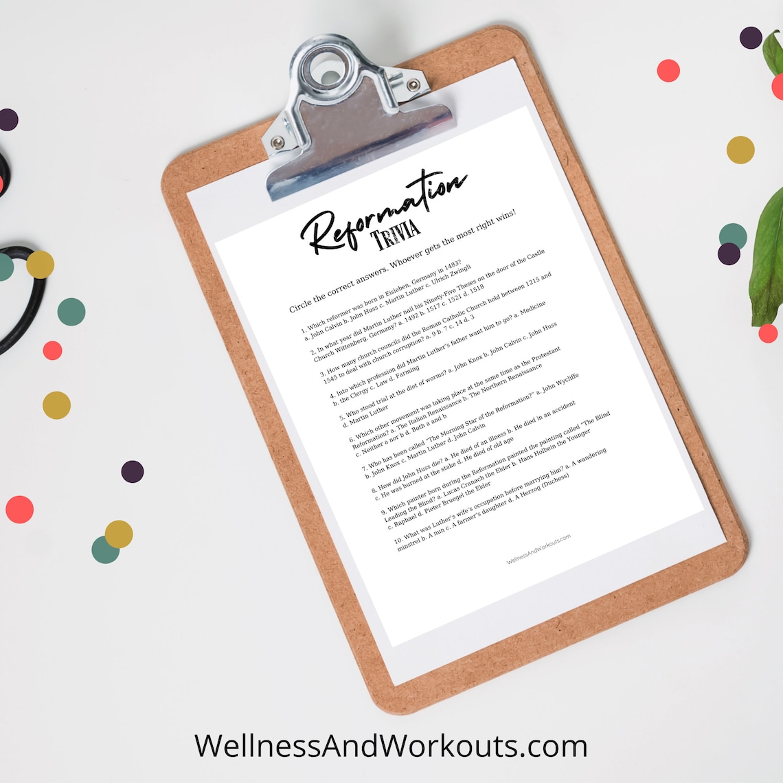 Reformation Trivia Game, Reformation Party Game, Reformation Day Game ...