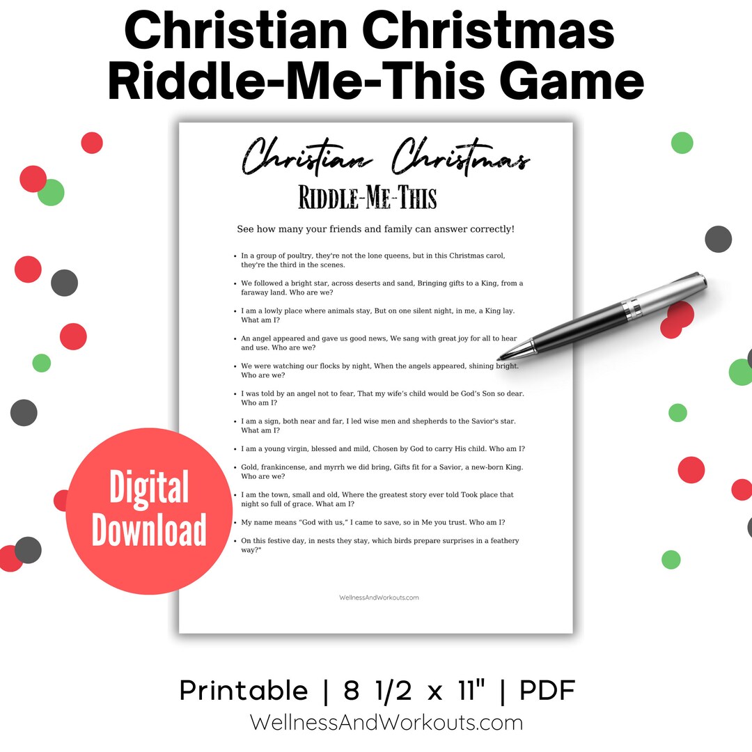 Christian Christmas Riddle-me-this Game, Christian Christmas Printable ...