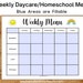 Editable Weekly Daycare Menu, Home School Menu, Preschool Menu, Weekly ...
