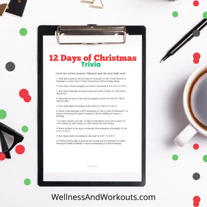 12 Days of Christmas Trivia Game, Christmas Game, Family Game Night ...