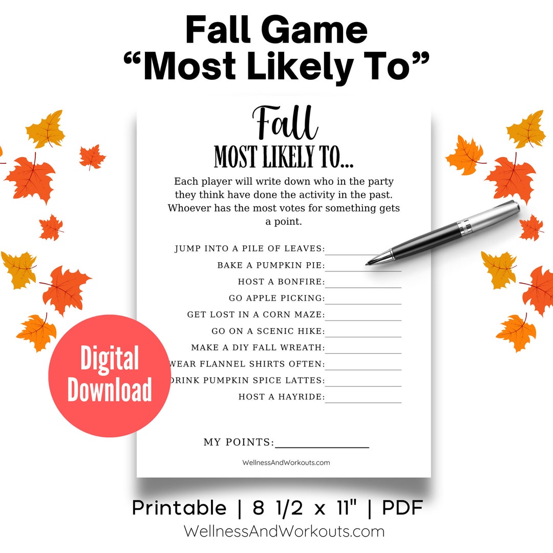 Fall Game, Most Likely to Game, Family Game Night, Who's Most Likely to ...