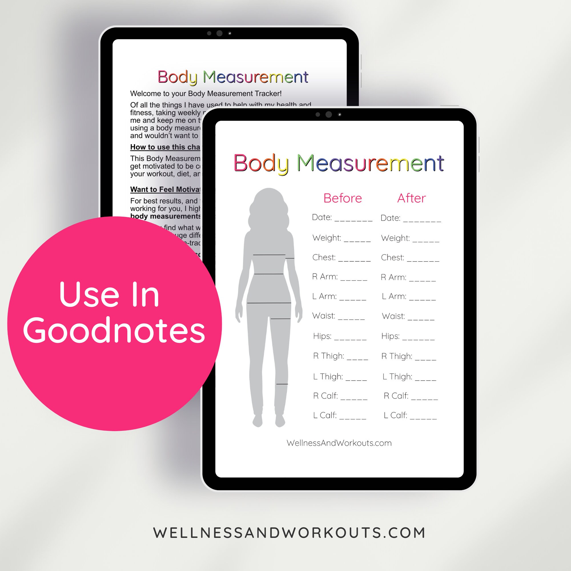 Body Measurement Tracker Bundle, Body Progress Tracker, Weight and ...