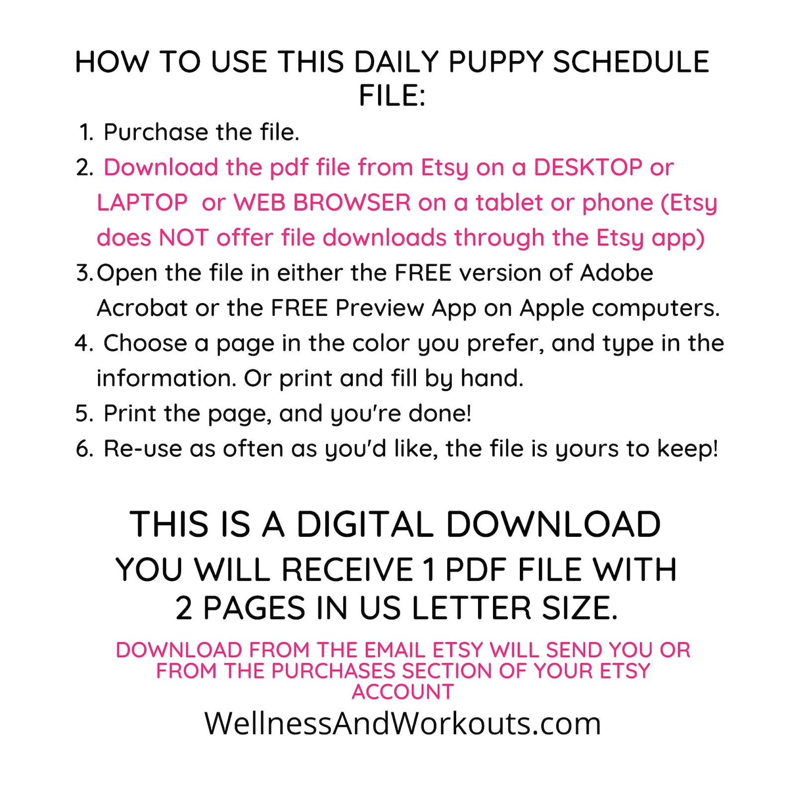 Puppy Daily Schedule, Puppy Planner, Dog Schedule Template, Daily ...