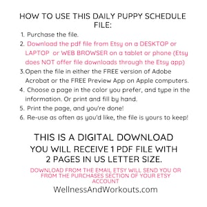 Puppy Daily Schedule, Puppy Planner, Dog Schedule Template, Daily ...