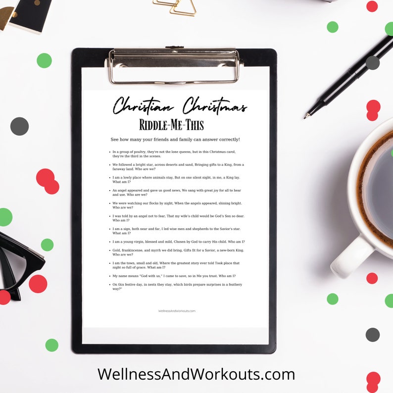 Christian Christmas Riddle-me-this Game, Christian Christmas Printable ...