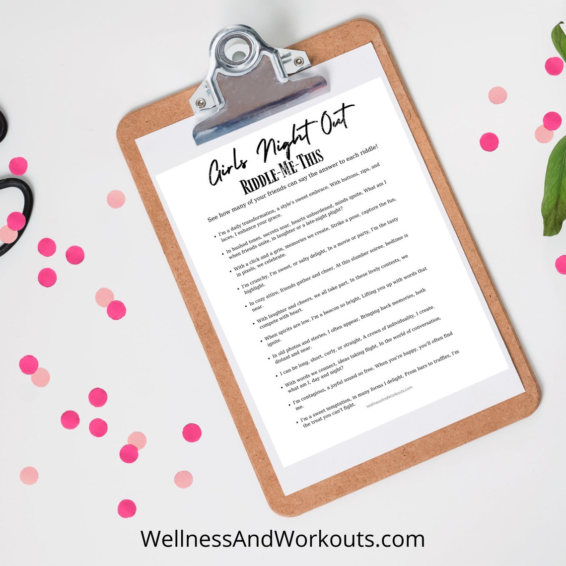 Girls Night Out Riddle-me-this Game, Girls Night Games, Riddle Game ...