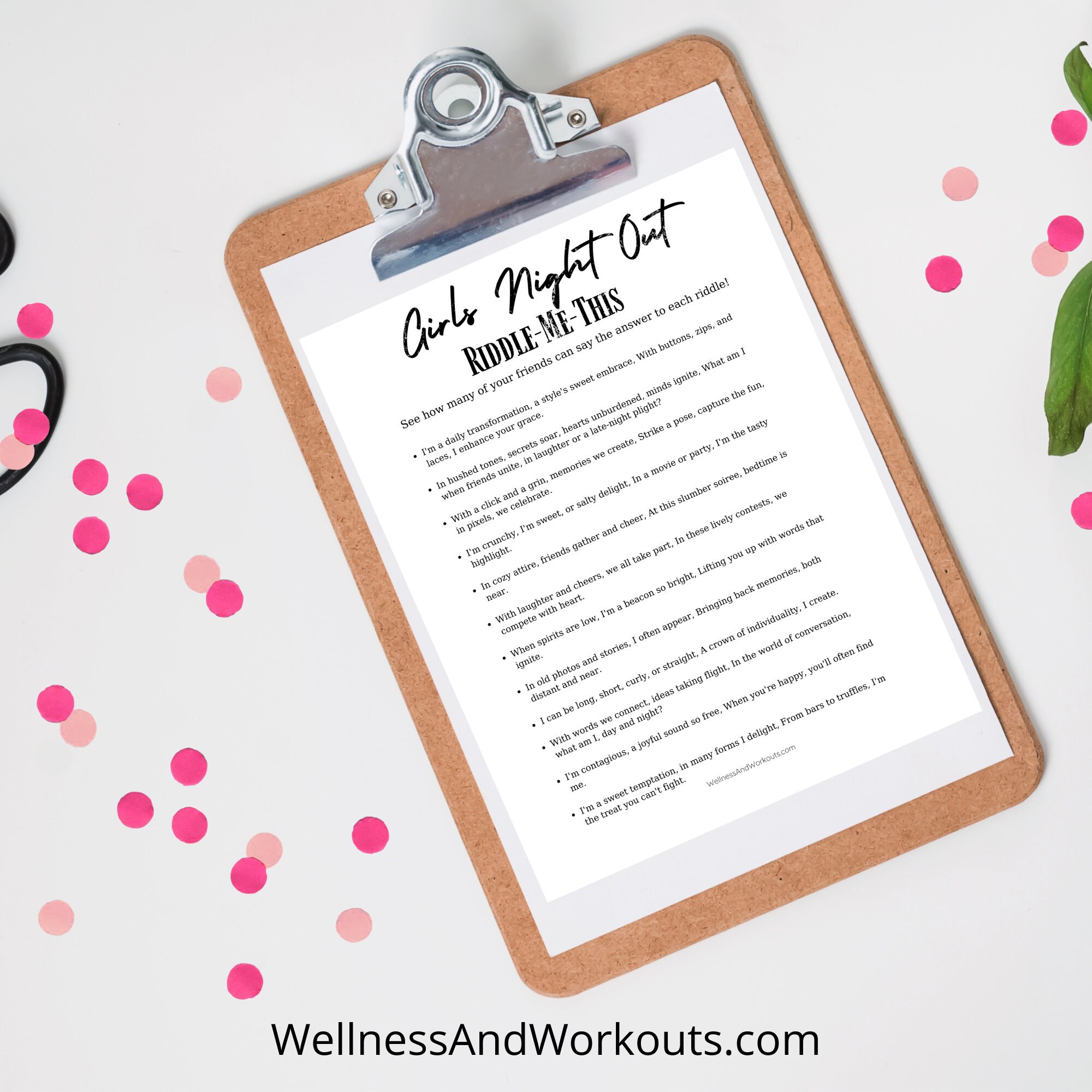 Girls Night Out Riddle-me-this Game, Girls Night Games, Riddle Game ...