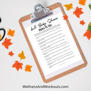 Fall Baby Shower Riddle Game, Fall Baby Shower Games, Groovy Baby ...