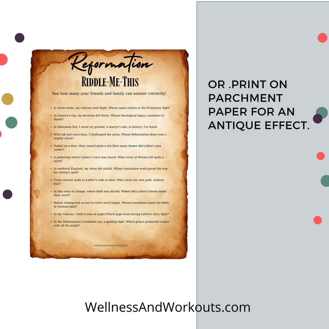 Reformation Games Bundle, Reformation Party, Reformation Day, Christian ...