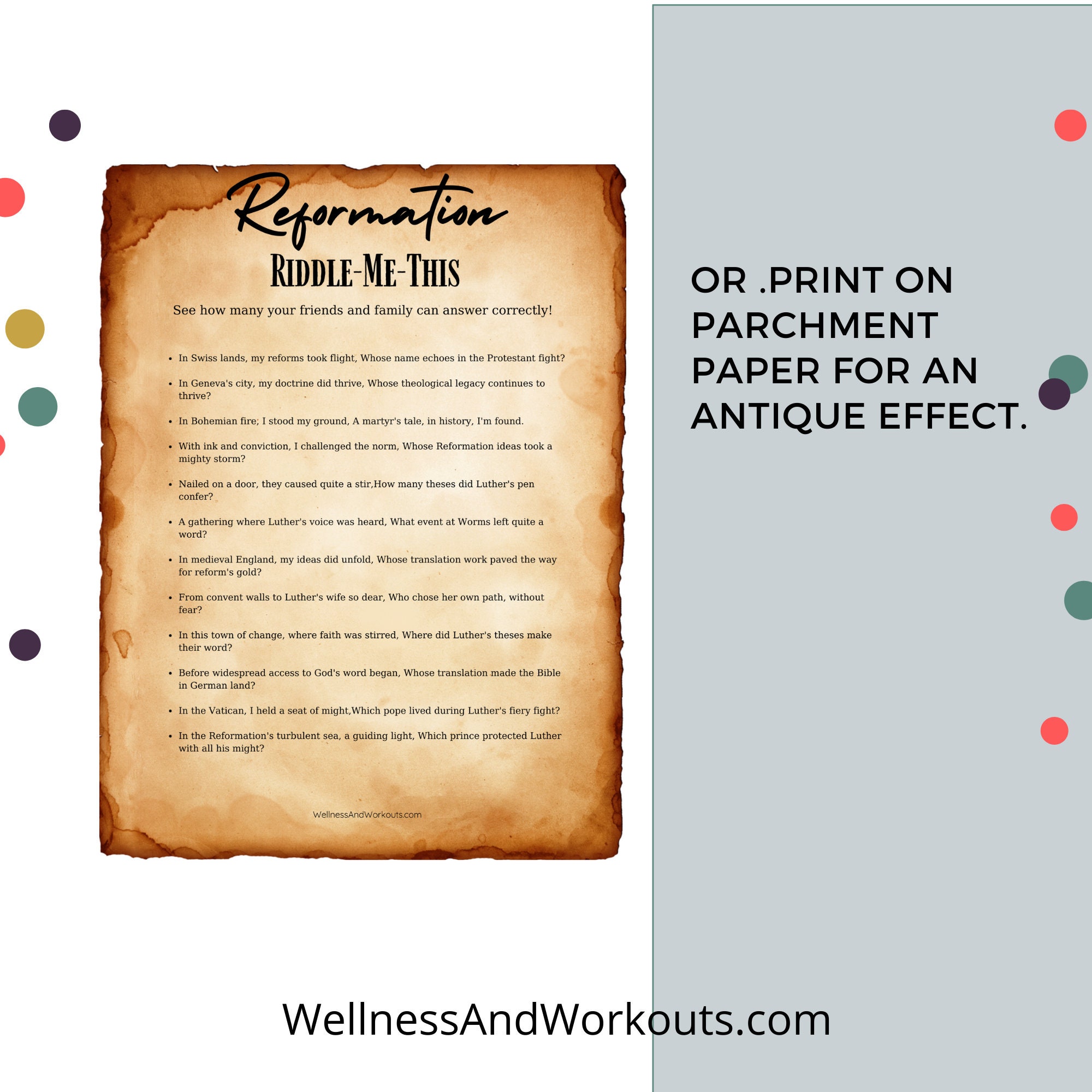 Reformation Games Bundle, Reformation Party, Reformation Day, Christian ...