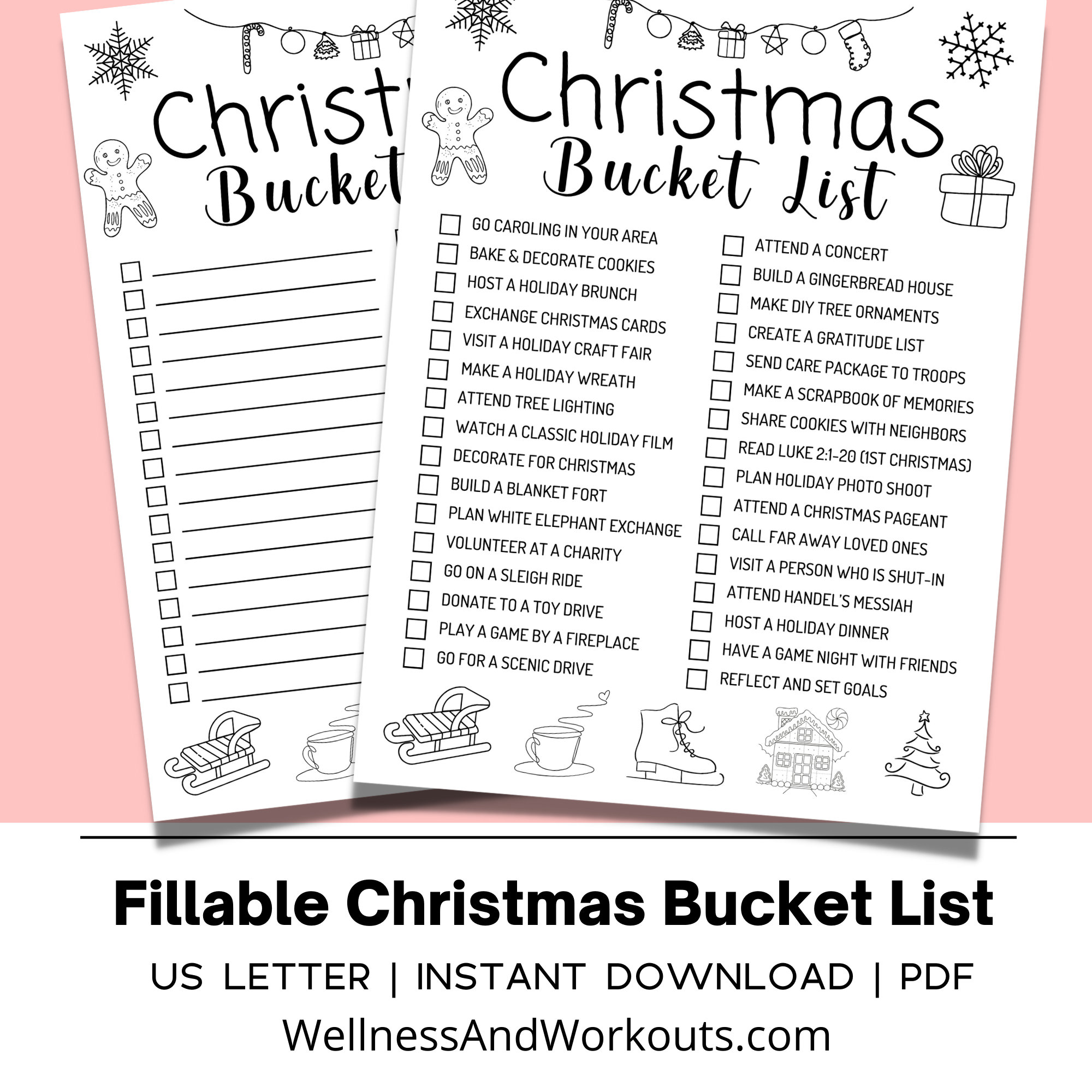 Christmas Bucket List, Bucket List Printable, Bucket List Template ...