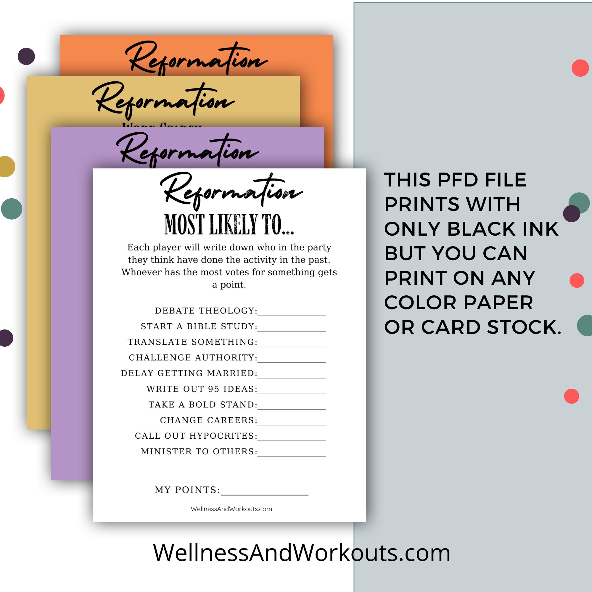 Reformation Games Bundle, Reformation Party, Reformation Day, Christian ...