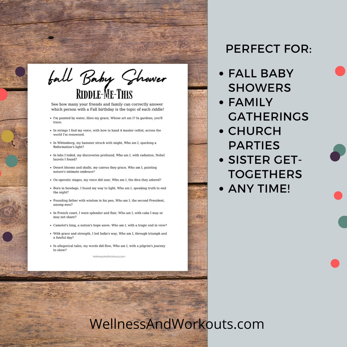 Fall Baby Shower Riddle Game, Fall Baby Shower Games, Groovy Baby ...