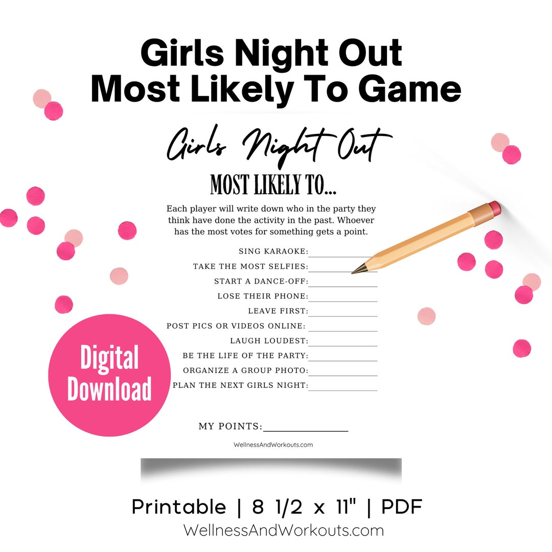 Girls Night Out Most Likely to Game, Girls Night Games, Ladies Night ...