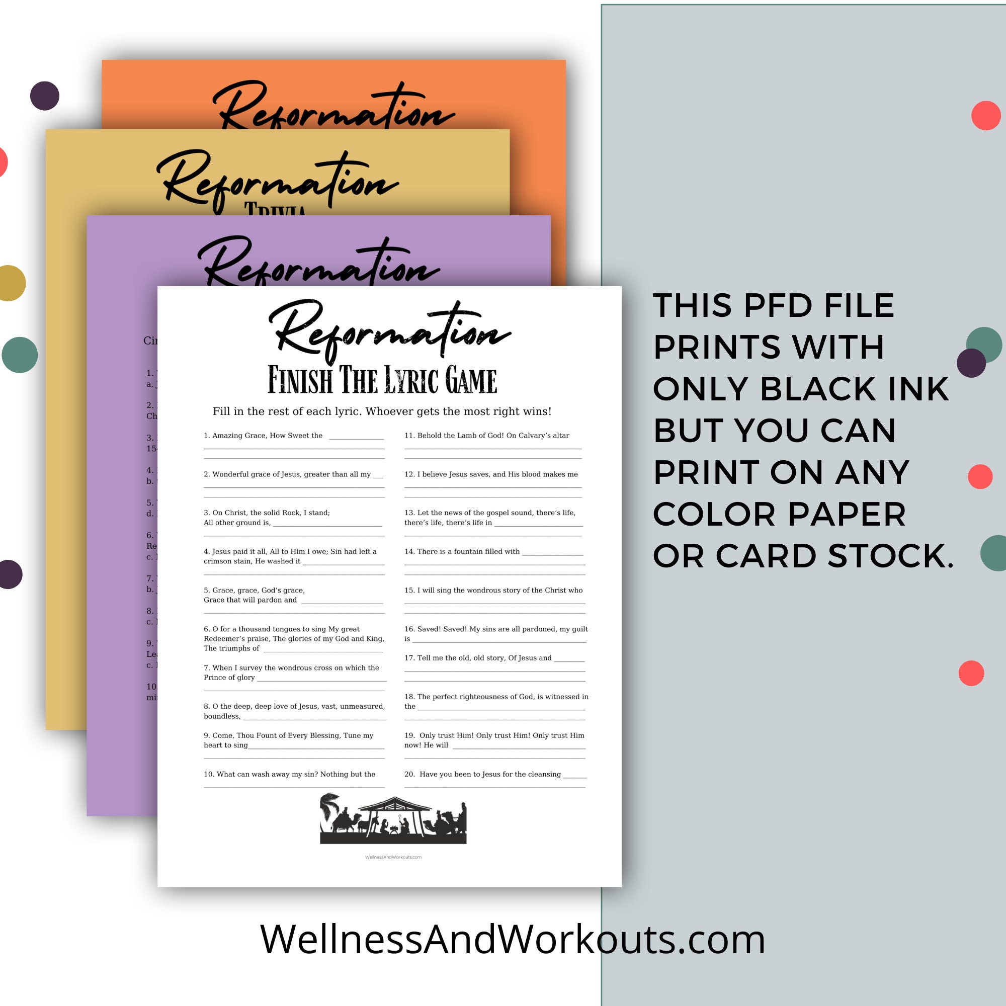 Reformation Finish the Lyric Game, Trivia Game, Reformation Party Game ...
