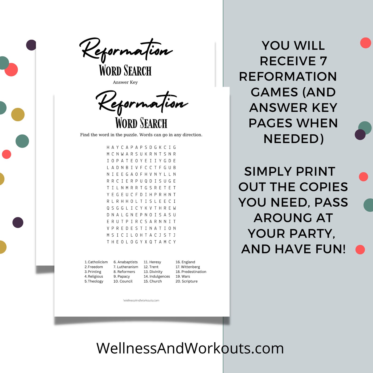 Reformation Games Bundle, Reformation Party, Reformation Day, Christian ...