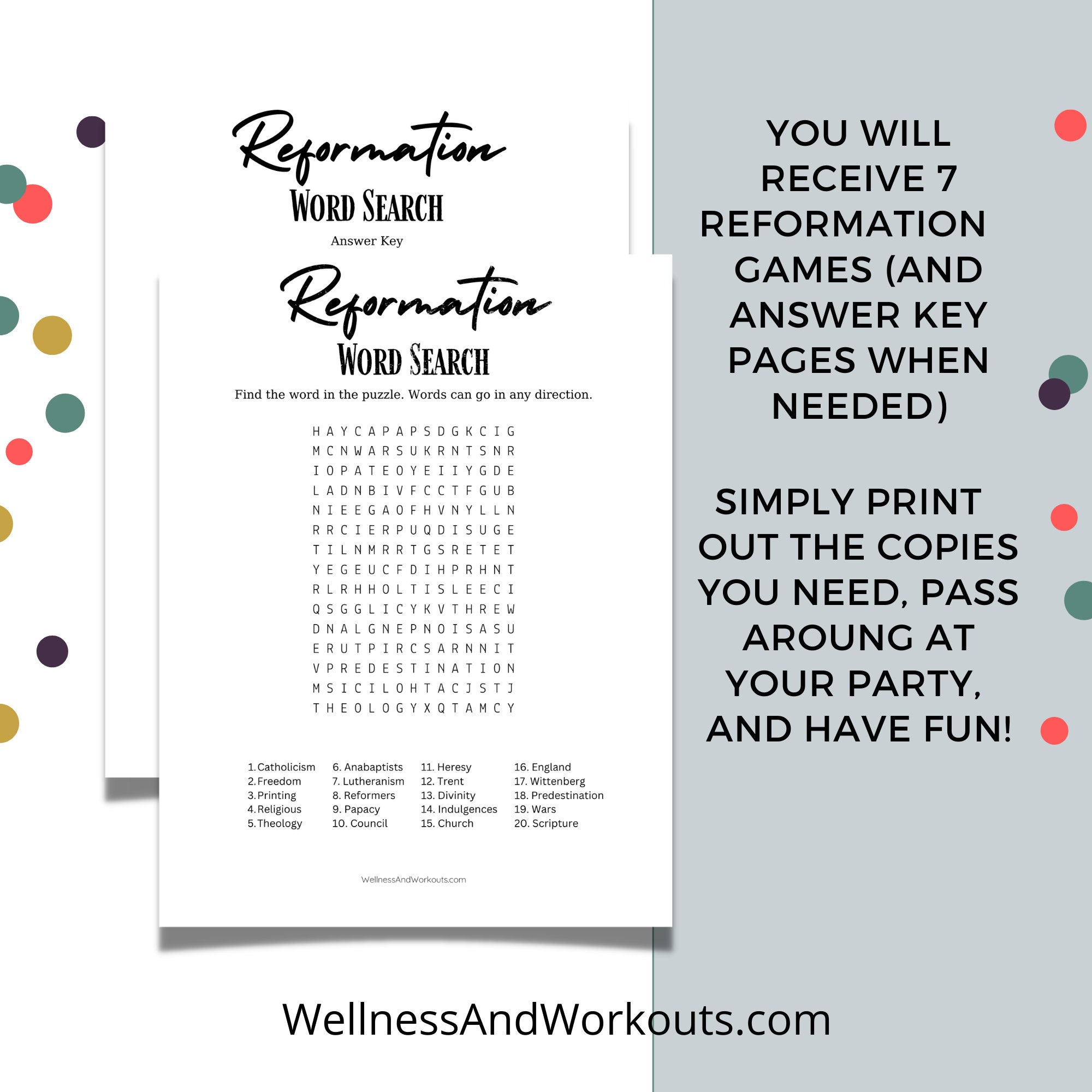 Reformation Games Bundle, Reformation Party, Reformation Day, Christian ...