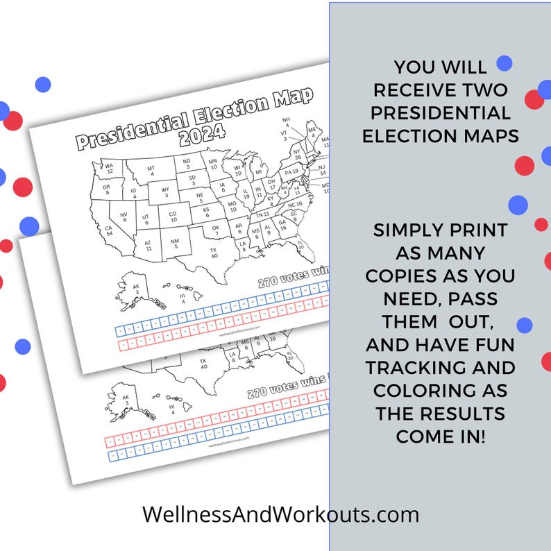 2024 Presidential Election Map, Electoral College Map Printable, Vote ...