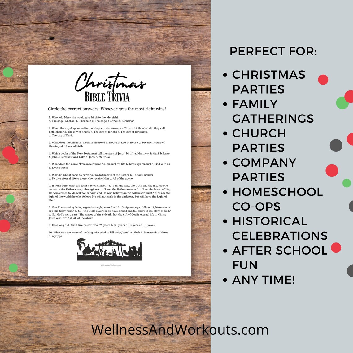 Christmas Trivia Game, Christian Christmas Printable, Bible Trivia ...