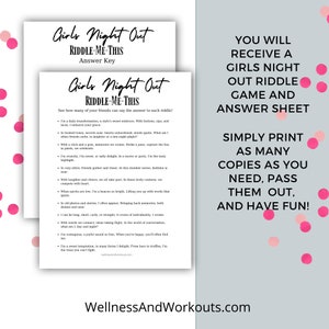 Girls Night Out Riddle-me-this Game, Girls Night Games, Riddle Game ...