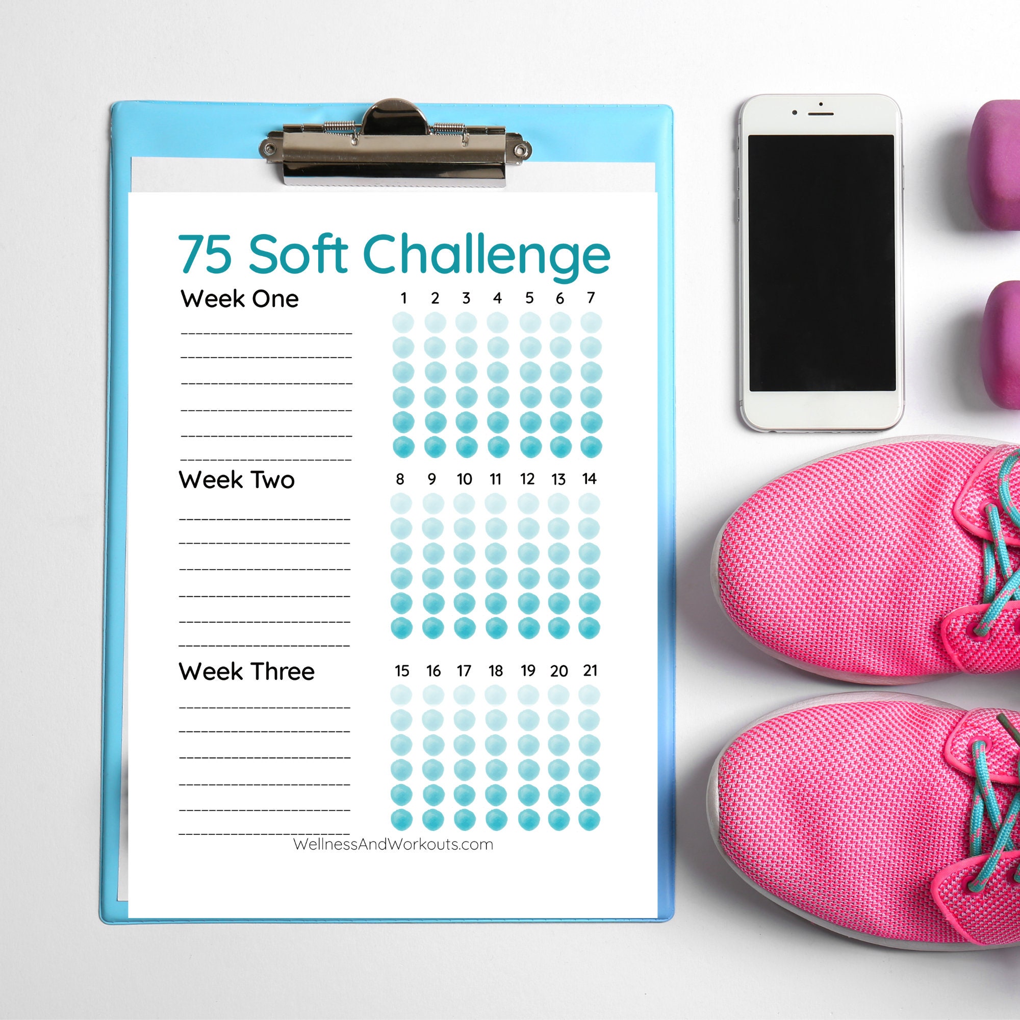 Editable 75 Soft Challenge Habit Tracker Printable for 75 Day Challenge ...
