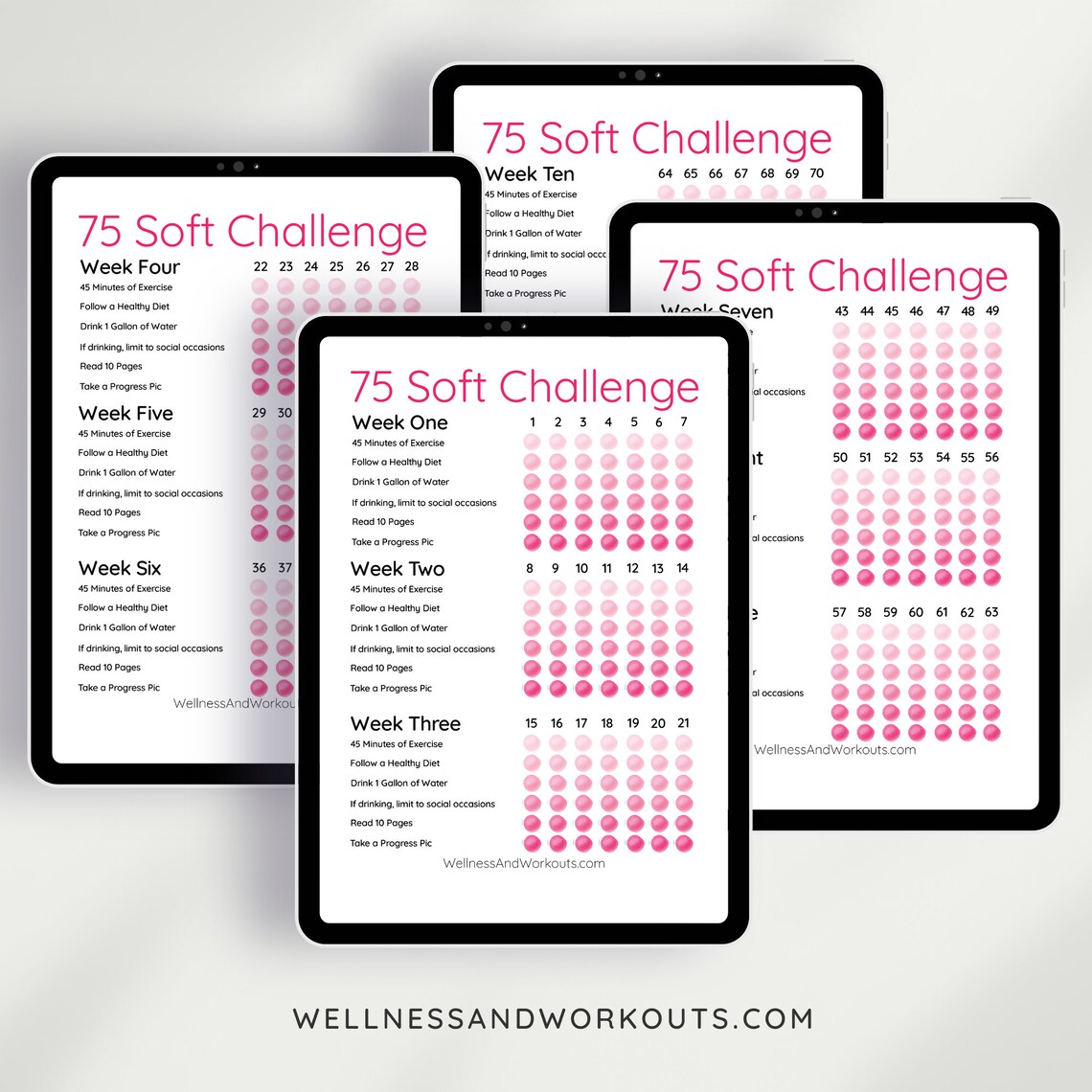 75 Soft Challenge Habit Tracker Printable for 75 Day - Etsy