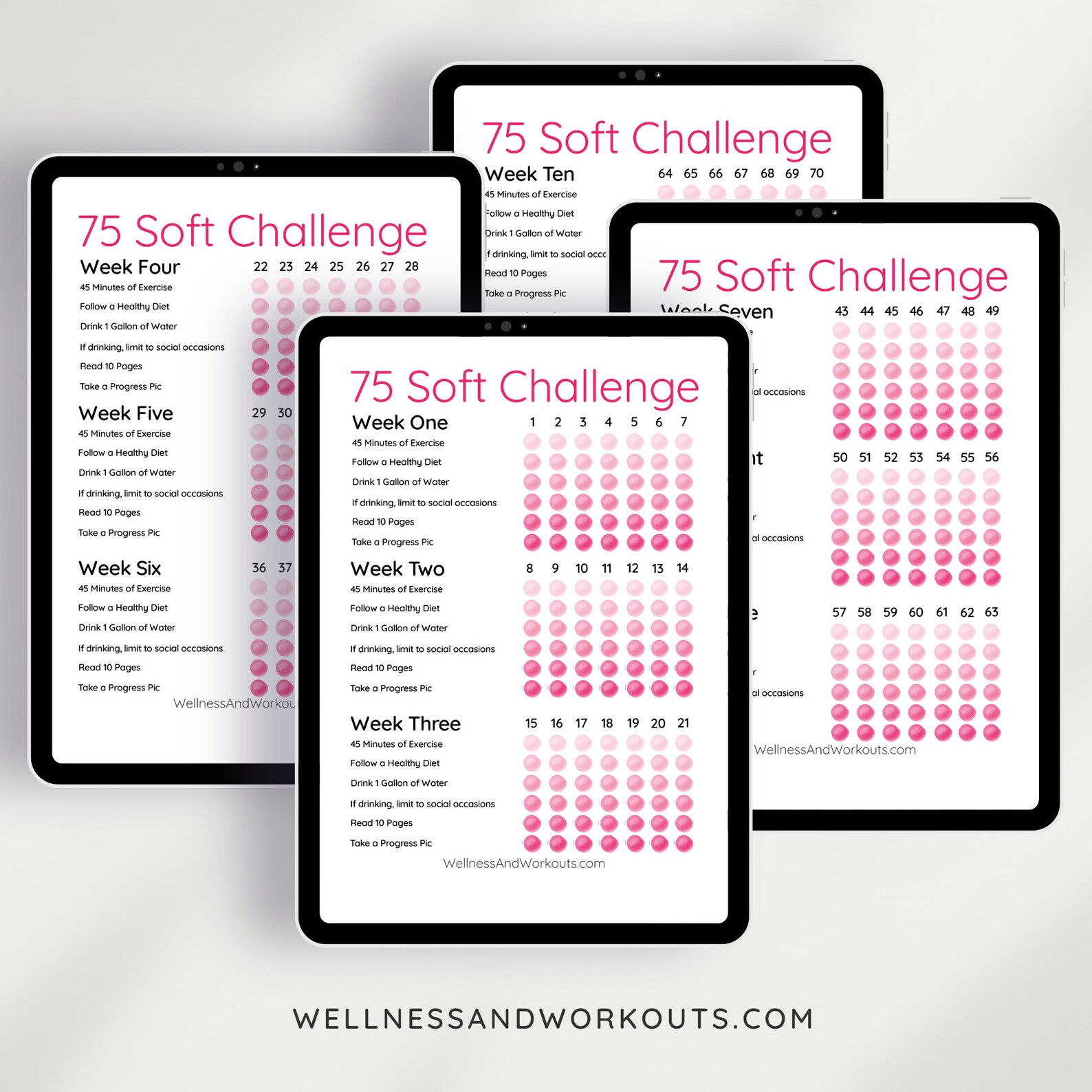 75 Soft Challenge Habit Tracker Printable for 75 Day - Etsy