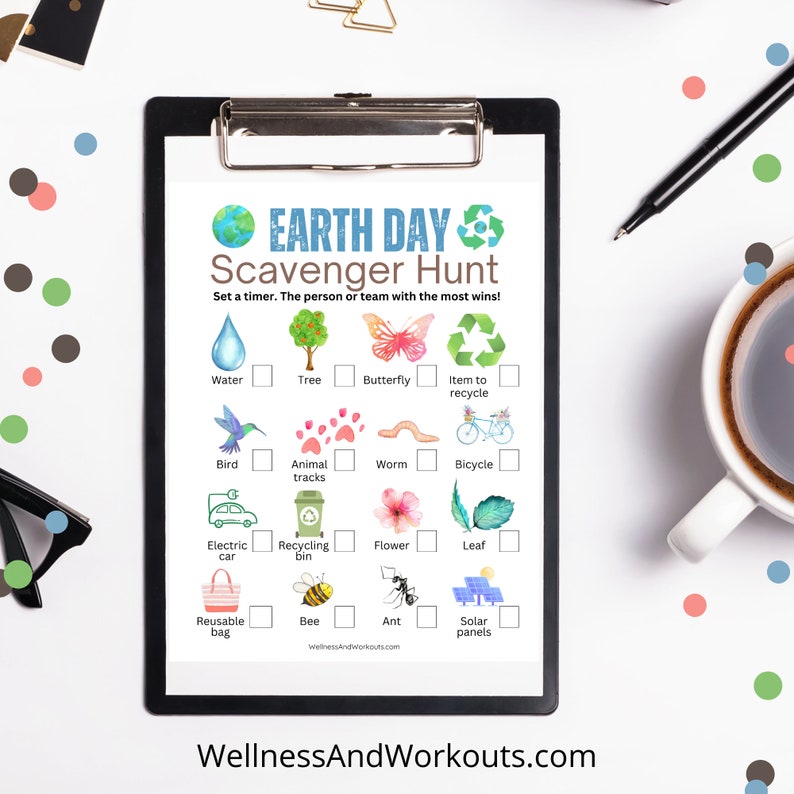 Printable Earth Day Scavenger Hunt for Kids, Printable Game, Kids ...