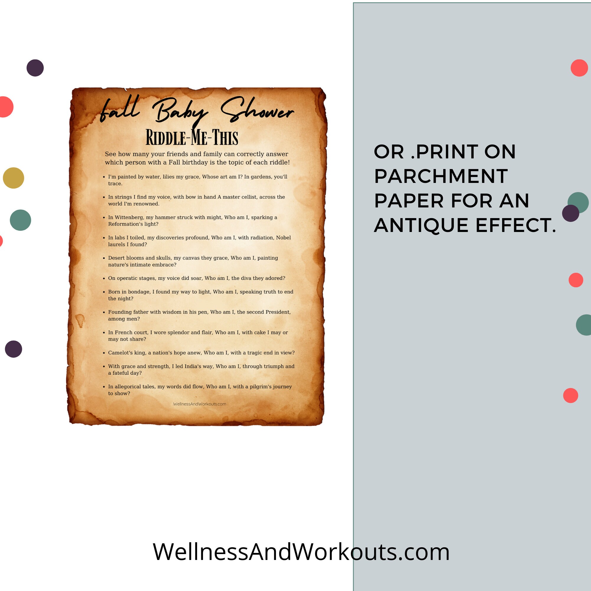 Fall Baby Shower Riddle Game, Fall Baby Shower Games, Groovy Baby ...