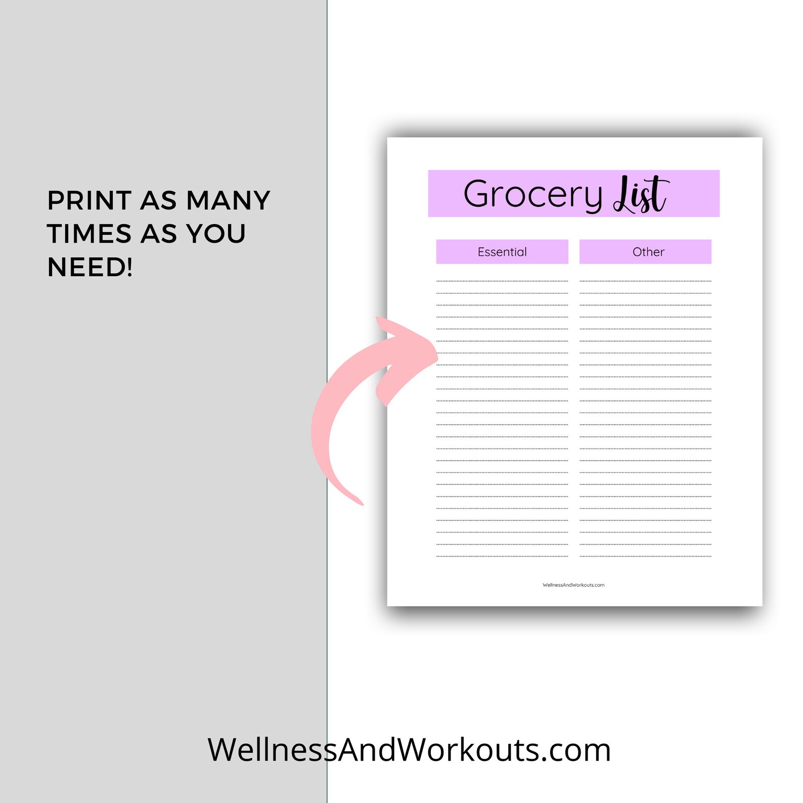 Grocery Shopping List, Printable Planner, Grocery List Printable ...
