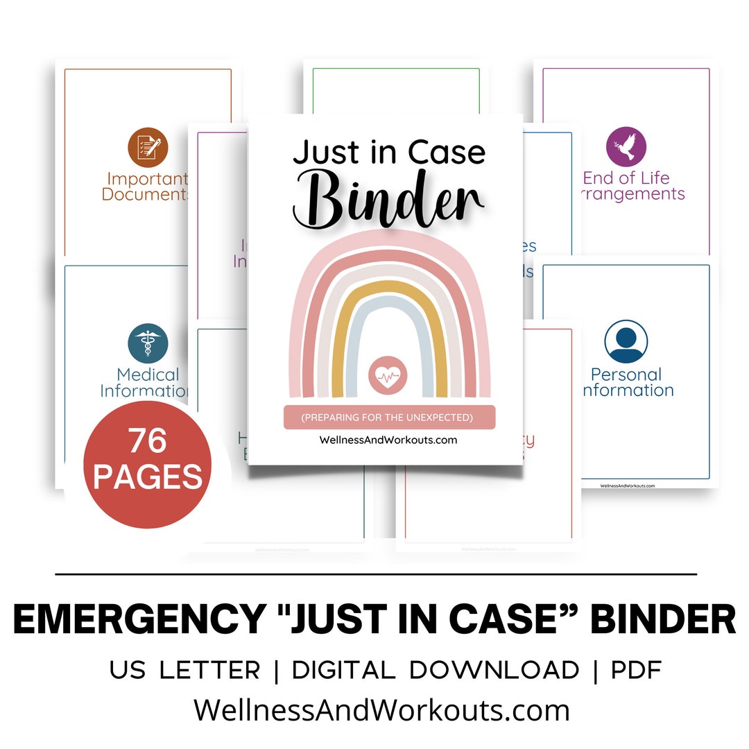 Emergency Binder, Just in Case Binder, Family Planner, Life Planner ...