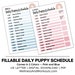 Puppy Daily Schedule, Puppy Planner, Dog Schedule Template, Daily ...