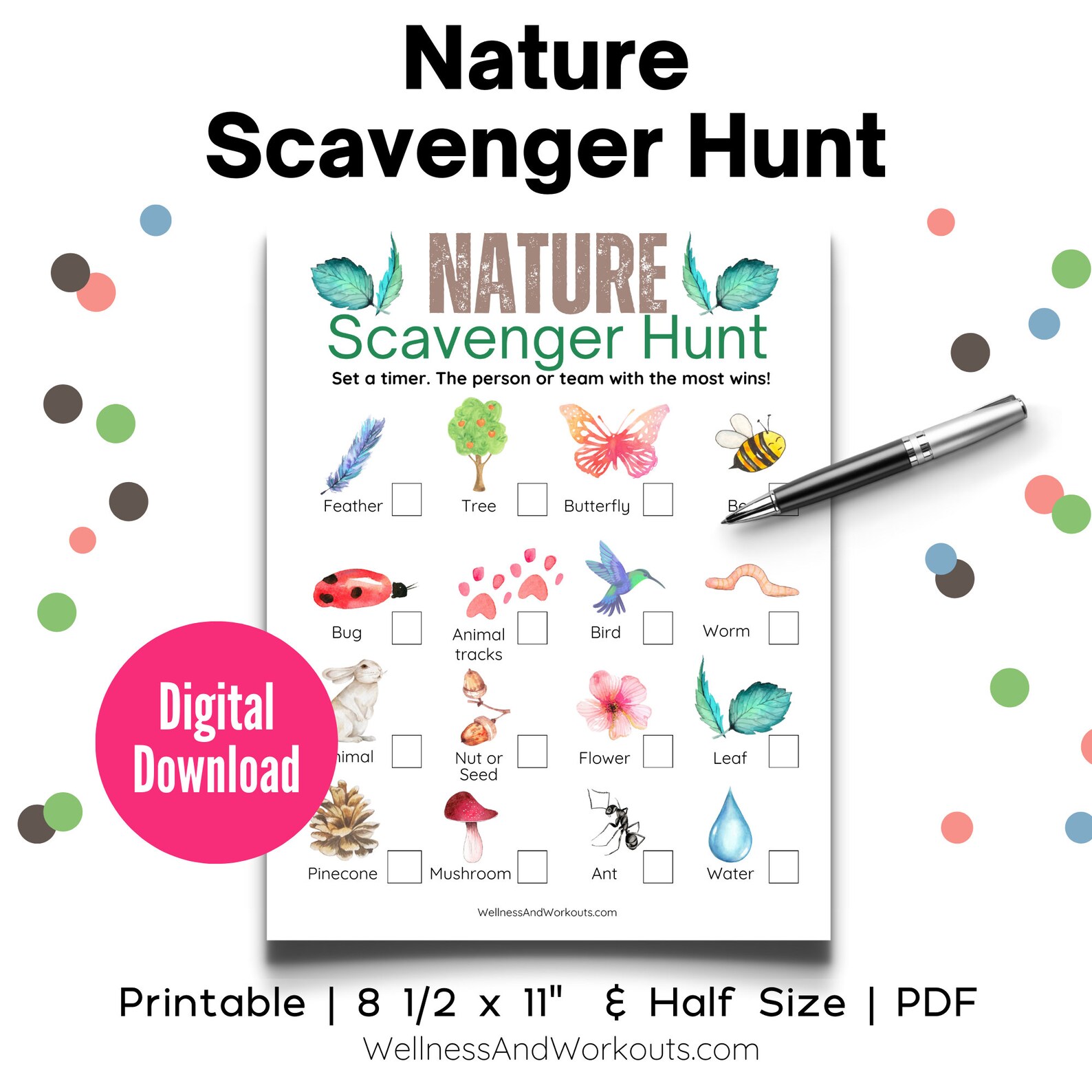 Nature Scavenger Hunt, Nature Lover I Spy Kids Activity, Outdoor ...