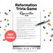 Reformation Trivia Game, Reformation Party Game, Reformation Day Game ...