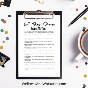 Fall Baby Shower Riddle Game, Fall Baby Shower Games, Groovy Baby ...