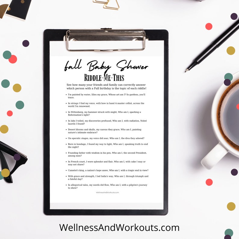 Fall Baby Shower Riddle Game, Fall Baby Shower Games, Groovy Baby ...