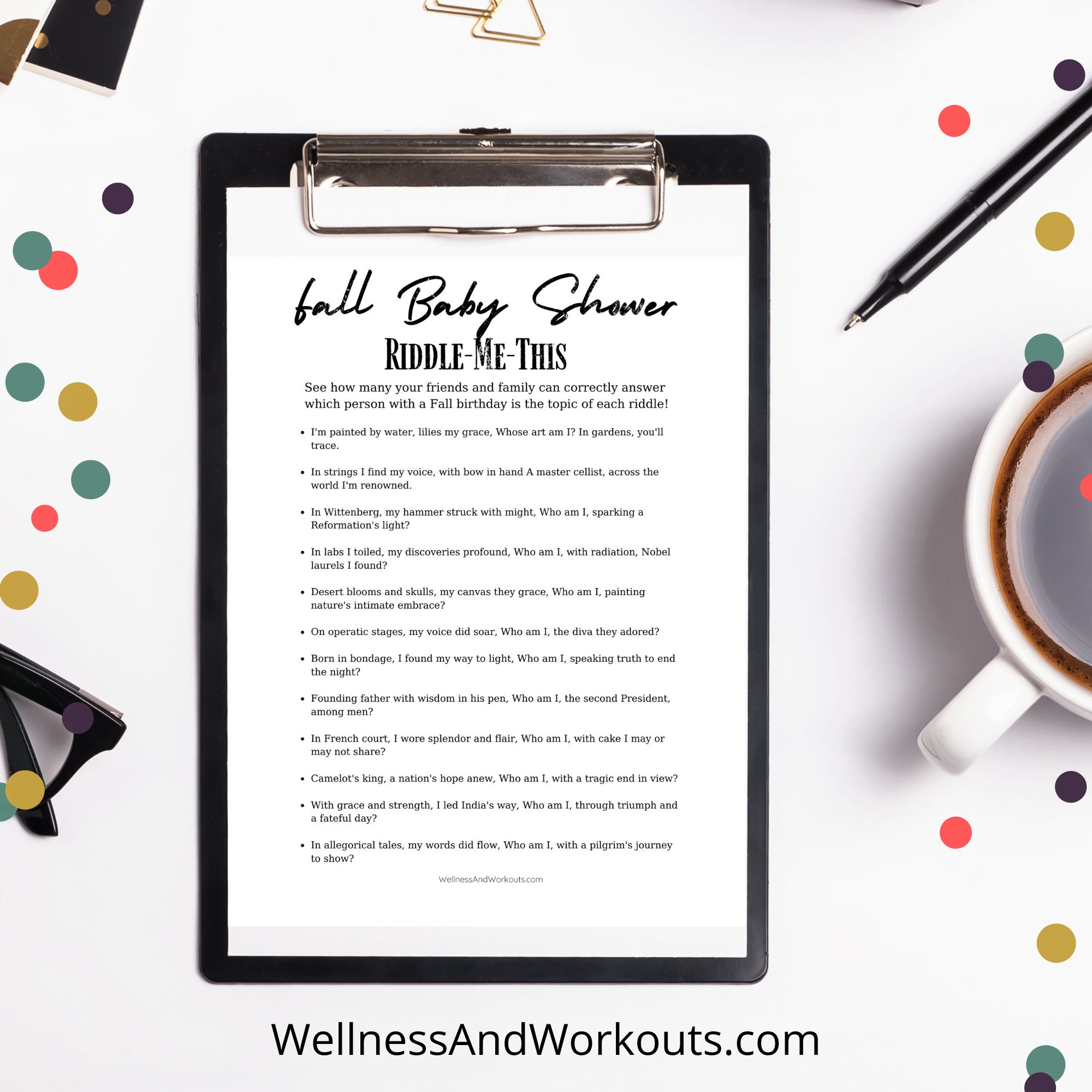 Fall Baby Shower Riddle Game, Fall Baby Shower Games, Groovy Baby ...