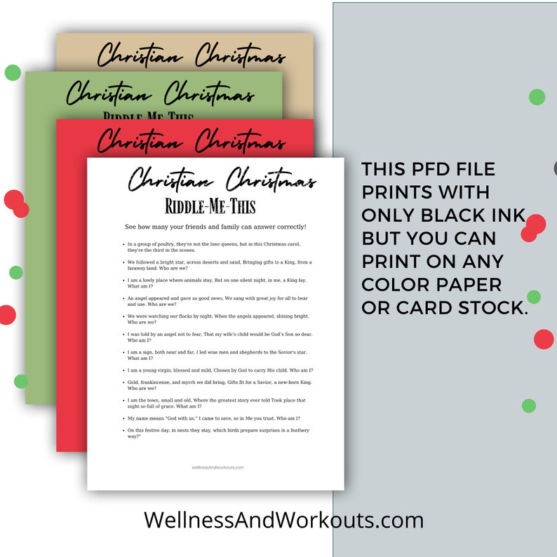 Christian Christmas Riddle-me-this Game, Christian Christmas Printable ...