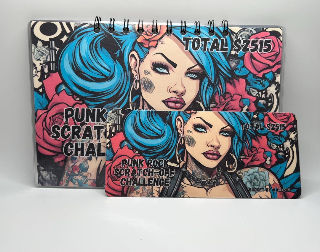 Punk Rock Savings Challenge, Scratch-off Challenge Binder, Scratch off ...