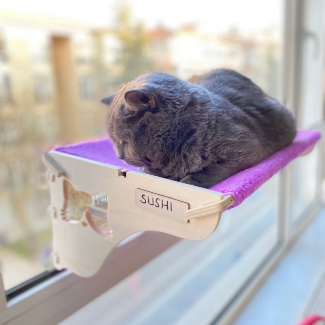Cat Window Seat, Cat Window Perch, Cat Window Bed, Wooden Cat Shelves ...