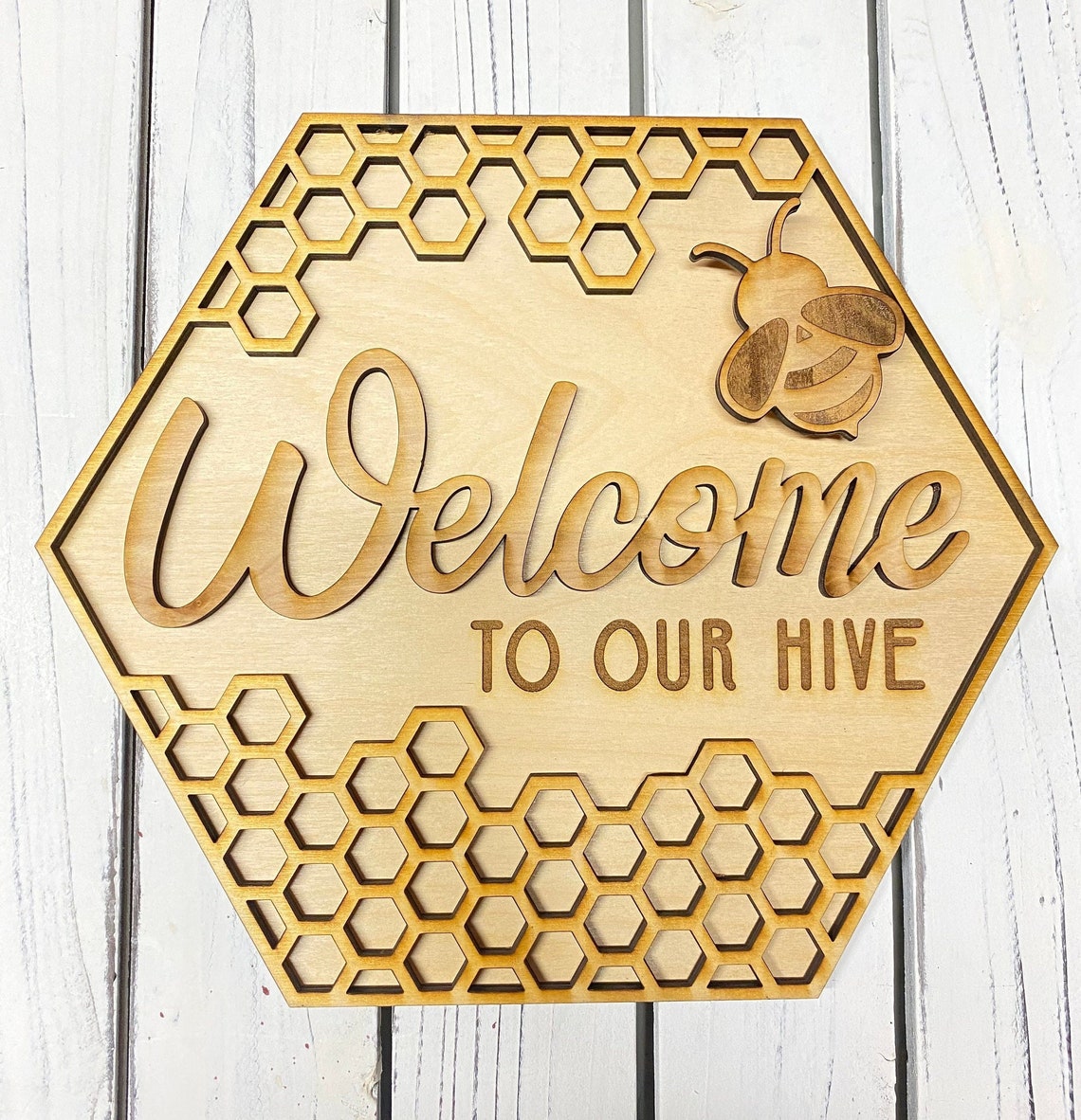 Welcome, Bee Hive, Door Sign - Etsy