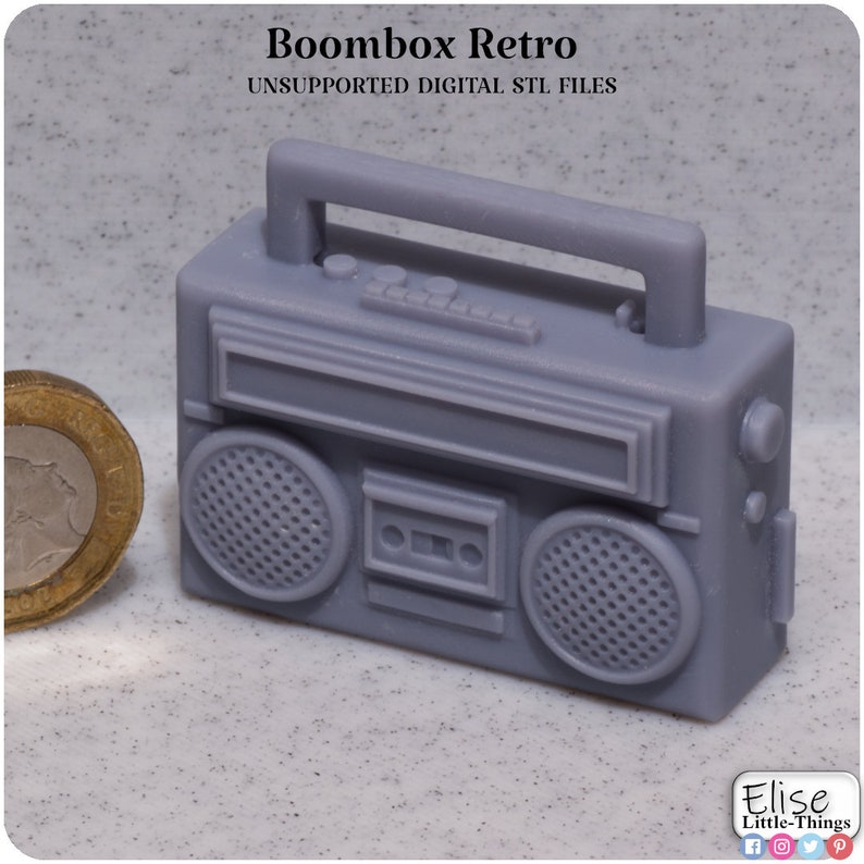 1:12 High-quality Digital STL File of Boombox Radio for 3D Printing ...