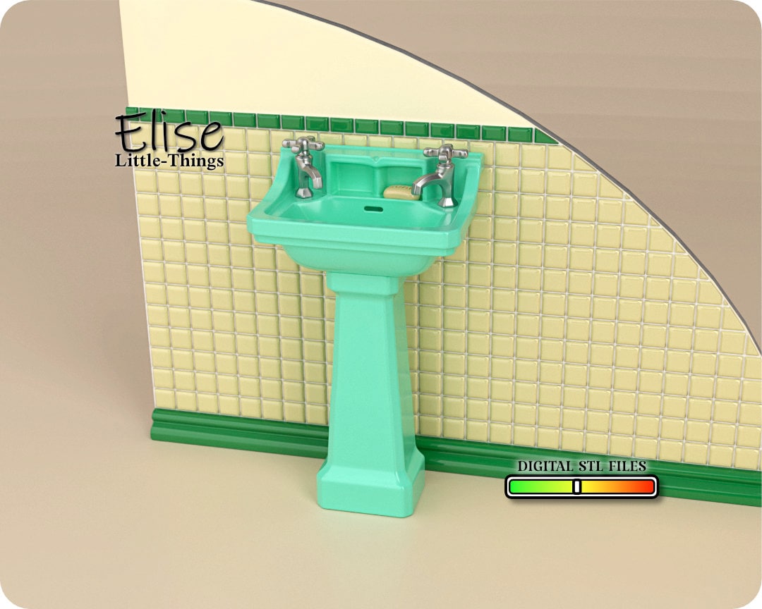 1:12 Scale Sink Kit, 3D Print Dollhouse Bathroom, High Quality STL ...