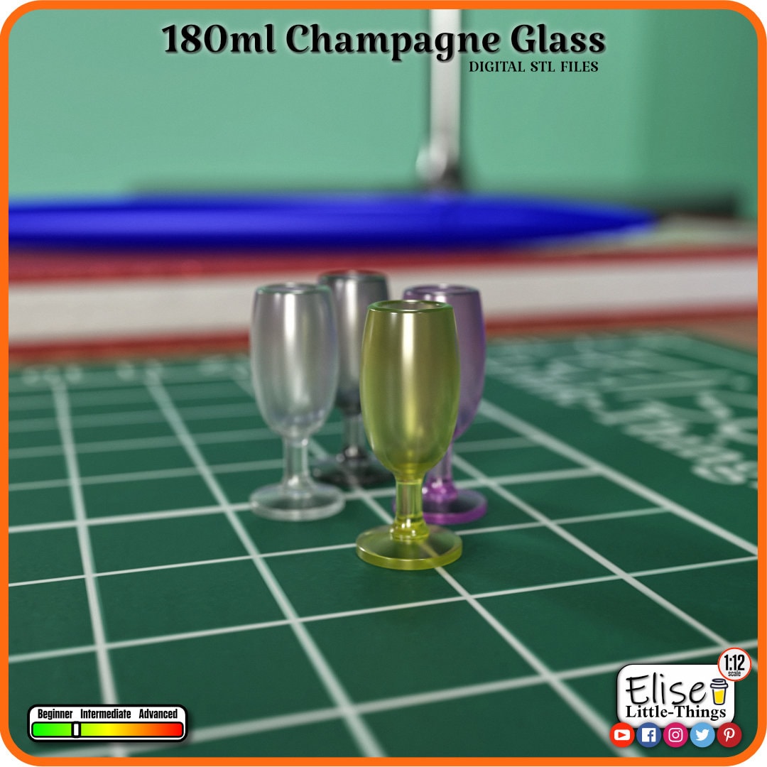 1:12 180ml Miniature Champagne Wine Glass High Quality STL - Etsy