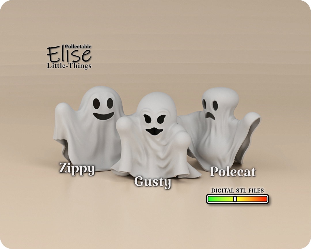1:12 Scale Ghost Figurines Set of 3, 3D Printable Dollhouse Decor ...