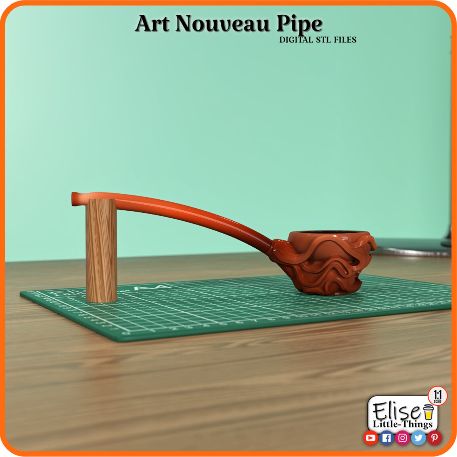 1:1 Art Nouveau Pipe STL Files for 3D Printing FDM or Resin - Etsy