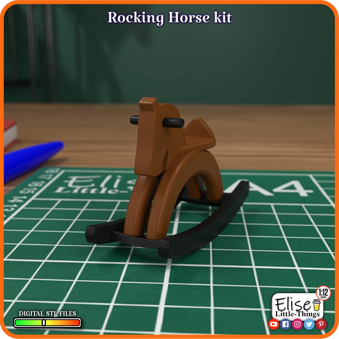 3D Printable Dollhouse Rocking Horse Kit: Miniature Nursery (STL Files ...