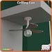 3D Printable Dollhouse Ceiling Fan With Lamp, 1:12 Scale (STL File) - Etsy