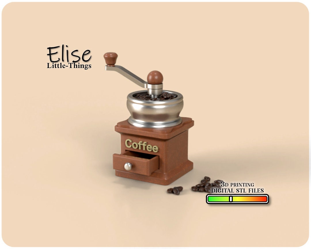 1:12 Coffee Grinder, 3D Printable Dollhouse Kitchen, High Quality STL ...