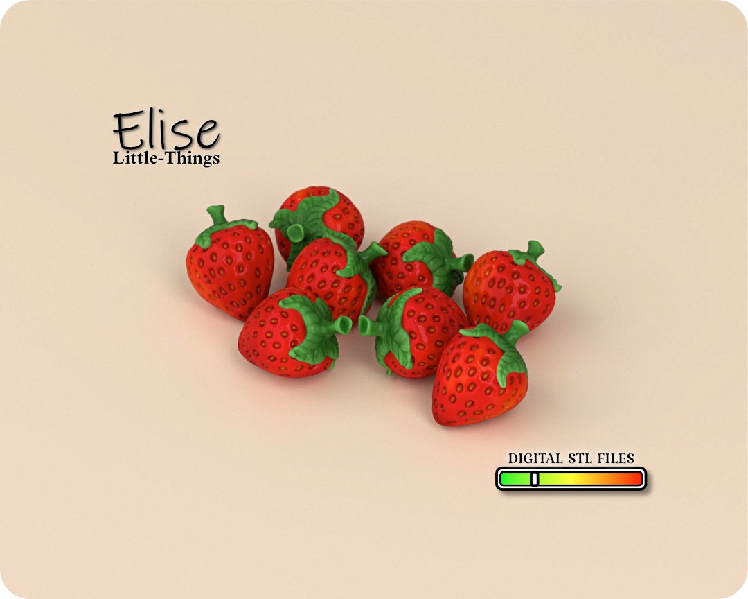 1:12 Scale Strawberries Fruit, Printable Dollhouse Food and Fruits ...